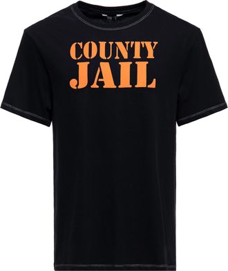 King Kerosin Herren T-Shirt Statement Jail Prisoner Kurzarm Beidseitig Vorder- Und R&uuml;ckseite Regular Fit Print Vintage Retro Biker County Jail