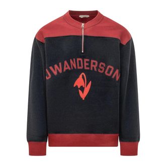 J.W.Anderson Homme, Sweatshirts et sweats &agrave; capuche, Multicolore, Taille: M SweaT-shirt &agrave; demi-zip