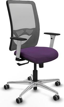 Piqueras y Crespo Violetter Schreibtischstuhl Zulema mit wei&szlig;en und schwarzen Armlehnen, h&ouml;henverstellbare Lendenwirbelst&uuml;tze, ausgestattet mit 3 Positionen und Schneid