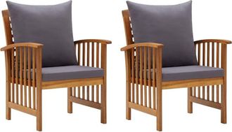 vidaXL vidaXL Gartenst&uuml;hle mit Kissen 2 Stk. Akazie Massivholz