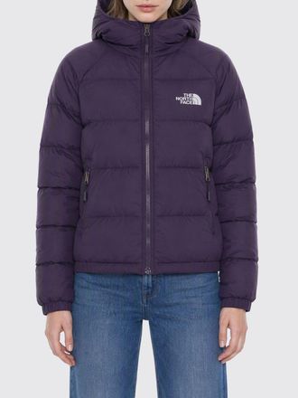 The North Face Kurze gesteppte Nylon-Kapuzen-Daunenjacke mit Kontrastlogo