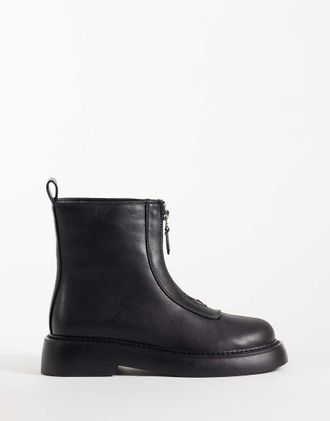 Raid bottines Chelsea zipp&eacute;es &agrave; lavant noires