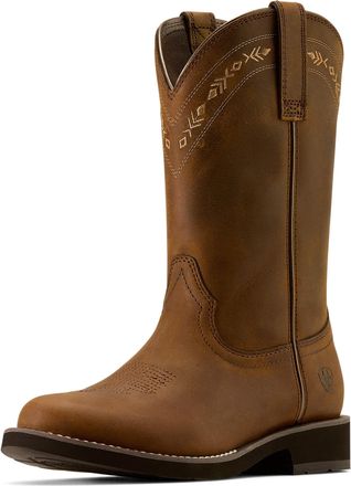 Ariat Womens Kearney Round Toe Western Boots in Distressed Brown, B Medium Width, Size 41.5, by Ariat