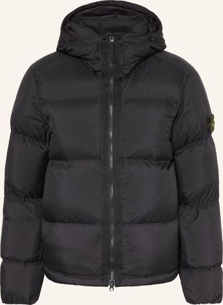 Stone Island Daunenjacke Mit Abnehmbarer Kapuze schwarz