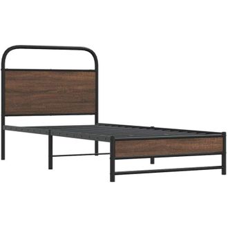 vidaXL Cadre de lit sans matelas 90x200cm ch&ecirc;ne marron bois ing&eacute;nierie Vidaxl