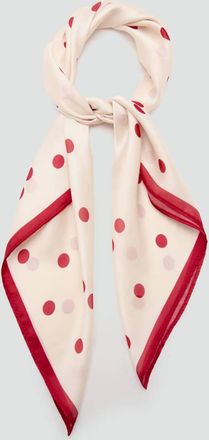 Mango Mouchoir satin&eacute; &agrave; pois rouge - Femme - Taille unique - MANGO
