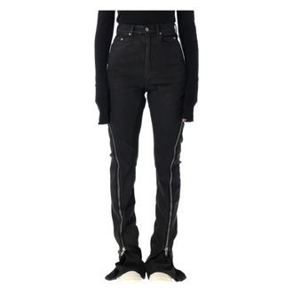 Rick Owens Femme, Jeans, Noir, Taille: W26 Jean Flare Noir Cir&eacute; Aw25