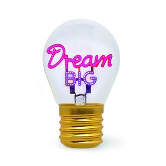 Legami Legami - Gl&uuml;hbirnenf&ouml;rmige Tischlampe, wiederaufladbar mit USB Kabel, kabellos, Gl&uuml;hbirnen Fiktion, Dream Big Thema, 6,8 x 10,3 cm