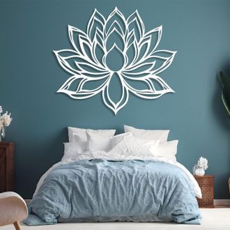 Generic Moderne minimalistische Wandkunst aus Metall mit Lotusmotiv, Lotusblumen-Wanddekoration, spirituelle Wanddekoration f&uuml;r Wohnzimmer, Schlafzimmer, Yoga