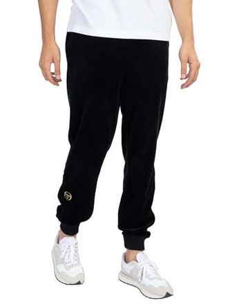 Sergio Tacchini Homme Pantalon De Jogging Court Velour Track, Black, L