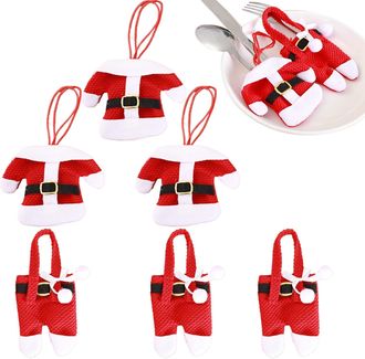 Generico Bestecktaschen f&uuml;r Weihnachten | Weihnachtsbaum-Dekoration | Utensilientaschen f&uuml;r Tisch, Hotel, Party, Urlaub, Festival, Abendessen, L&ouml;ffel, Messer, 