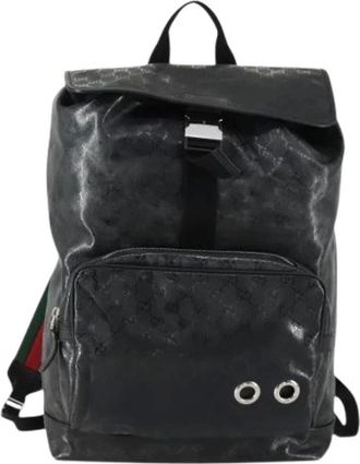 Gucci unisex, Pre-owned, Noir, Taille: ONE Size Sac &agrave; dos en toile Pre-owned