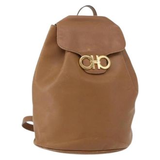 Ferragamo Pre-owned Leather Backpack - - Pre-owned - Damen - Braun - ONE SIZE