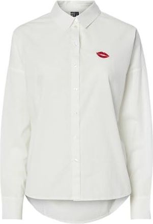 Pieces Pcjanne Ls T-Shirt Mpa WVN BC, Cloud Dancer, M Femmes