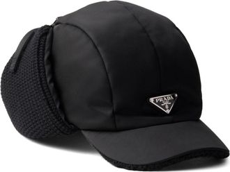 Prada Trappermütze mit Re-Nylon - Schwarz