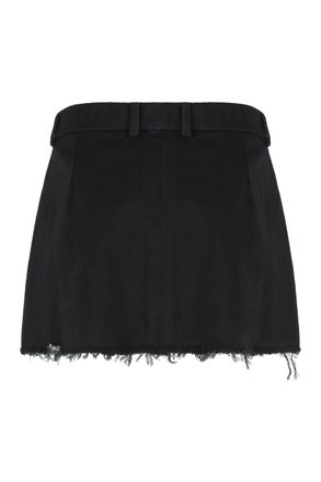 Balenciaga Womens Wool Mini Skirt Black