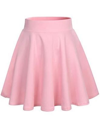 Dresstells Jupe Mini Courte évasée en Polyester, Pink 2XL
