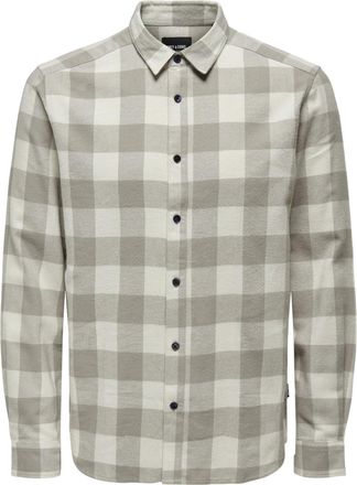 Only & Sons Kariertes Holzf&auml;ller Hemd Basic Langarm Flanellhemd Freizeit Karo Slim Fit Shirt Baumwolle ONSGUDMUND