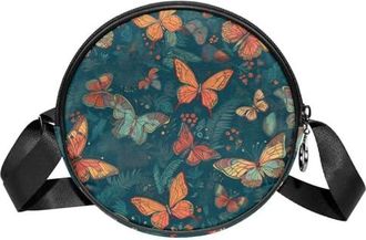 Generic Petit sac &agrave; bandouli&egrave;re circulaire pour femme, petit sac &agrave; bandouli&egrave;re avec fermeture &eacute;clair, bretelles r&eacute;glables, sac &agrave; main rond d&eacute;contract&eacute; pour fe