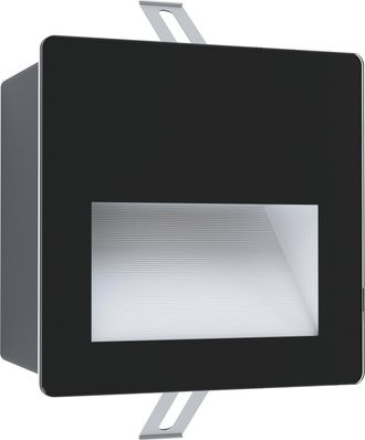 Eglo LED Außen Einbauleuchte Aracena, Einbaustrahler aus Glas, Kunststoff, Aluminium in Schwarz und Klar, Außenlampe, Wand Einbaulampe neutralweiß, IP64, L