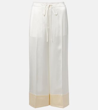 Toteme Weite Cropped-Hose aus Satin