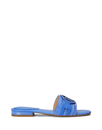 Ralph Lauren ALEGRA CROCODILE-EMBOSSED LEATHER SANDAL