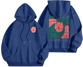 Generic Sweat &agrave; capuche imprim&eacute; tendance pour la Saint-Valentin 2026 (2), bleu, XXL