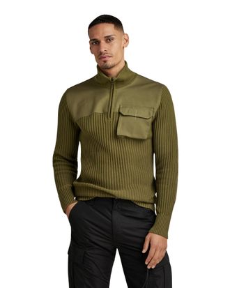 G-Star G-Star RAW Herren Army Half Zip Knit, Grün (Dark Olive D23756-D496-C744), M
