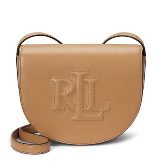 Lauren Ralph Lauren Handtasche LAUREN RALPH LAUREN Witley Leather Medium Embossed Logo Crossbody Bag 431950130008 Braun