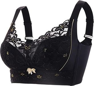 Generic 2026 Soutien-gorge sexy en dentelle pour femme, soutien-gorge push-up d&eacute;t&eacute;, lingerie &agrave; noeud fin, Noir, XL