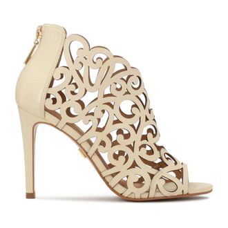 Kazar Creme Peep Toe Stiefel mit Lochmuster - - Shoes - Damen - Beige - 37 EU
