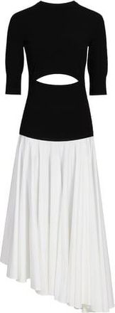 A.W.A.K.E. Robe bi-mati&egrave;re &agrave; jupe drap&eacute;e