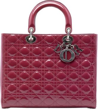Dior Hobo Bags - Large Patent Cannage Lady Dior - Gr. unisize - in Rot - f&uuml;r Damen
