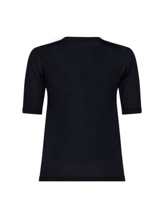 Max Mara Womens Top Mxmaceti Navy Blue Silk Knitwear Sweater