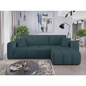 Fun M&ouml;bel Ecksofa mit Schlaffunktion Sofa DAGNY in Stoff Poso Meeresgr&uuml;n Ottomane Rechts