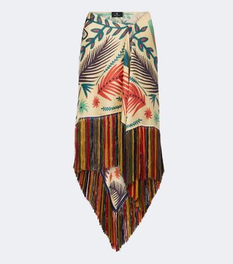 Etro Veste en laine m&eacute;lang&eacute;e et peau lain&eacute;e
