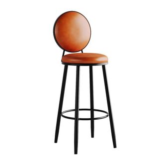 Generic Barhocker in Tresenh&ouml;he, graues Kunstleder, runde St&uuml;hle mit R&uuml;ckenlehne, Fr&uuml;hst&uuml;ckssitzgelegenheit f&uuml;r die K&uuml;cheninsel, Schwarze Metallbeine, 75 cm S