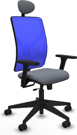 Piqueras y Crespo 24-Stunden-B&uuml;rostuhl mit 3D-Armen, h&ouml;henverstellbarer Lendenwirbelst&uuml;tze und festem Kopfteil, ausgestattet mit Syncro/Traslack und Schneideschaum, Bla