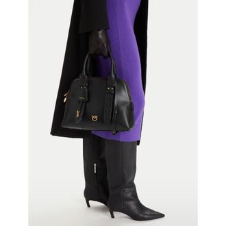 Pinko Handtasche PINKO Bowling Bag Medium AI 25-26 PLTT 105906 A0QO Schwarz