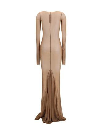 Rick Owens Womens Long Transparent Tulle Dress Dna Polyamide; Elastane