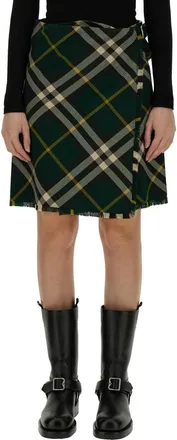 Burberry Wool Mini Skirt - Green