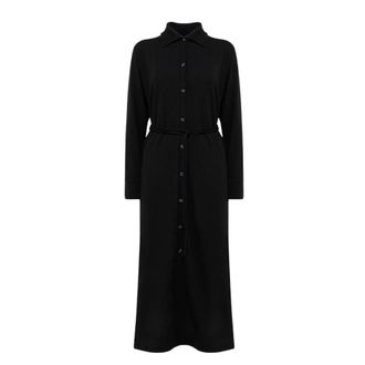 Alpha Studio Femme, Robes, Noir, Taille: 40 FR Abito Chemisier M/L Rasato
