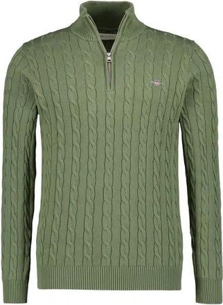 GANT Herren Troyer gr&uuml;n Baumwolle unifarben