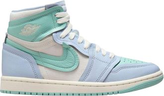 Nike Air Jordan 1 Sneaker f&uuml;r Damen, Leder, Hoch geschnitten (Hellblau)