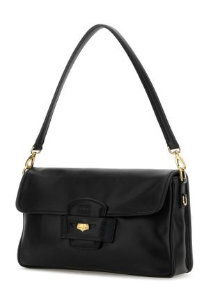 Miu Miu Womens Black Leather Penny Shoulder Bag Nero Borse A Mano