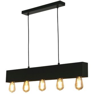 Searchlight Searchlight Piano Luminaire suspendu pour bar &agrave; 5 lumi&egrave;res en m&eacute;tal noir mat