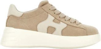 Hogan Low-Top Sneaker - Beige Suede Lace-Up Sneakers With Elevated Sole - Gr. 37,5 (EU) - in Beige - f&uuml;r Damen