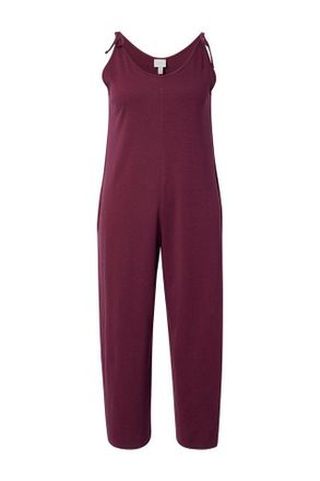 Ulla Popken Schlupfhose Jersey-Jumpsuit weites Bein Ziernaht Biobaumwolle