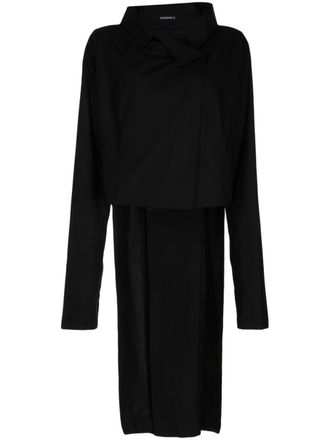 Rundholz chemise en coton &agrave; design asym&eacute;trique - Noir
