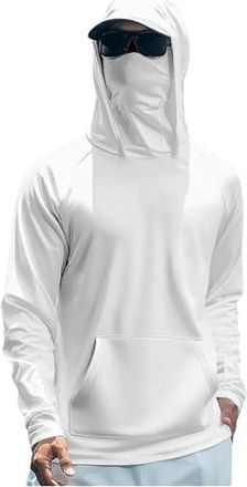 Generic T-shirt UV pour homme UPF 50+ - Sweat &agrave; capuche avec masque de nuque int&eacute;gr&eacute; - Protection solaire - Camouflage - Manches longues - S&eacute;chage rapide - Re